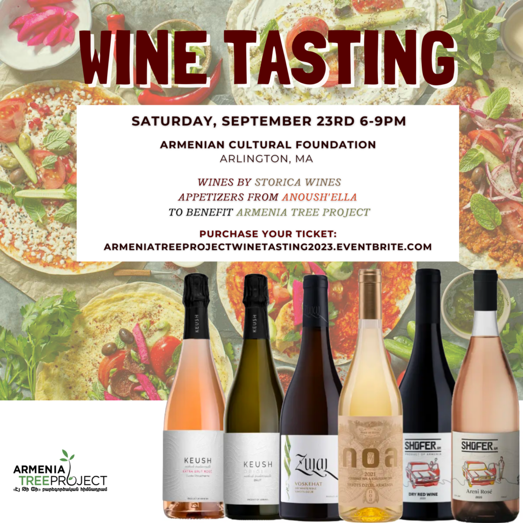 Armenia Tree Project to host Wine Tasting fundraiser in Arlington, MA