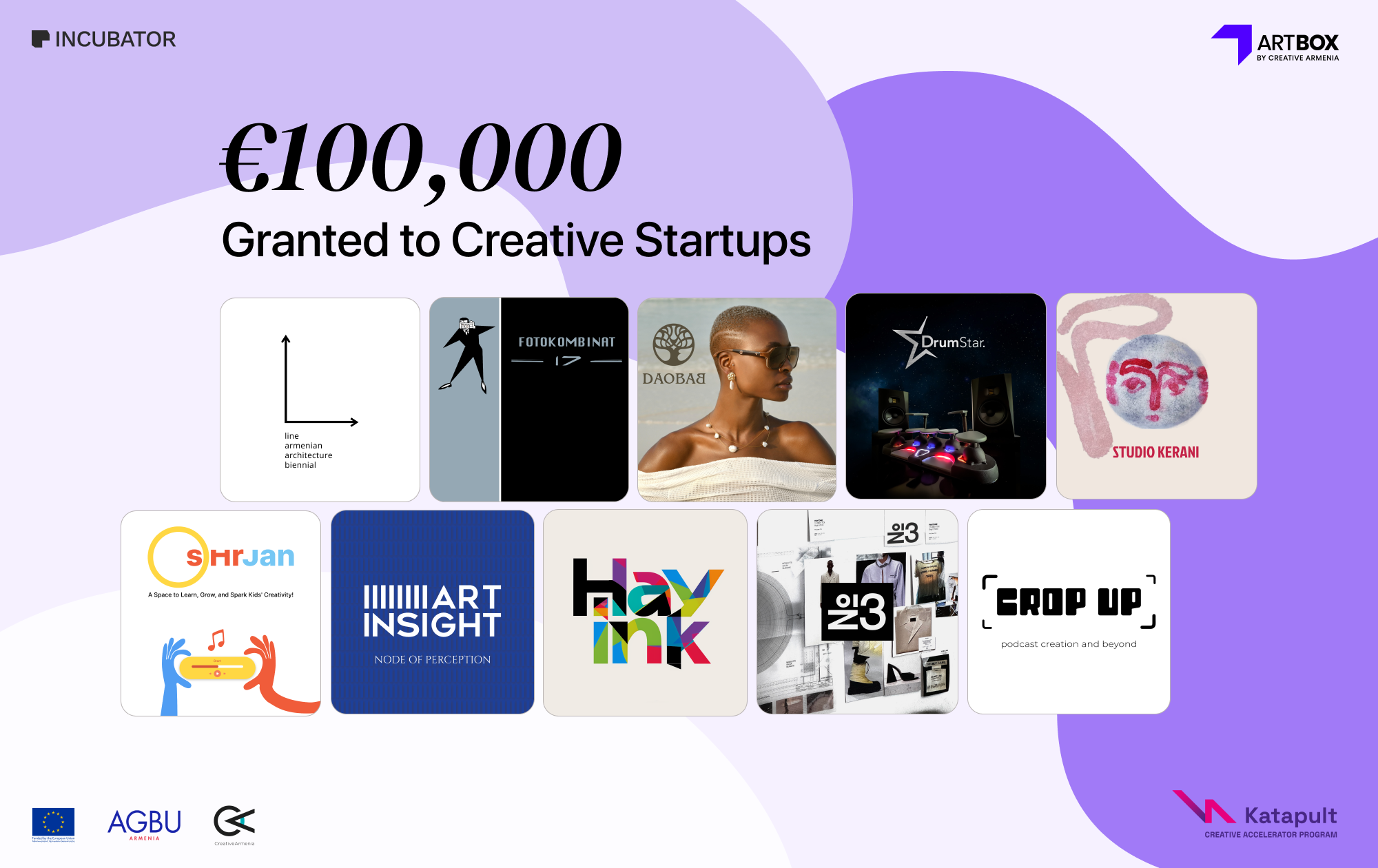 Artbox Incubator awarded a €100,000 grant to 10 creative projects