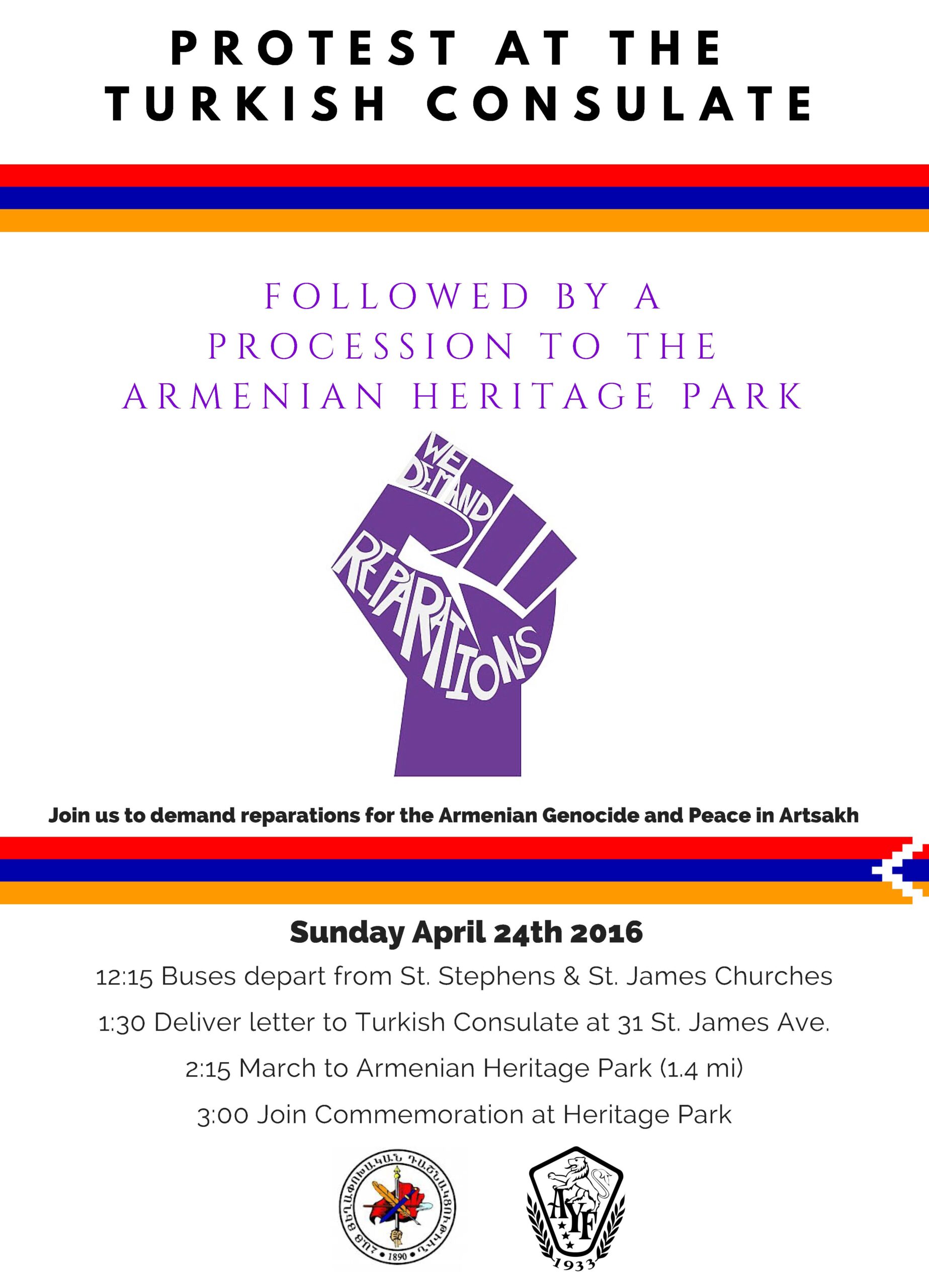 Protest flyer with updated ARF Logo - The Armenian Weekly
