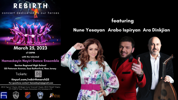 Nune Yesayan, Arabo Ispiryan and Ara Dinkjian to perform in New Jersey