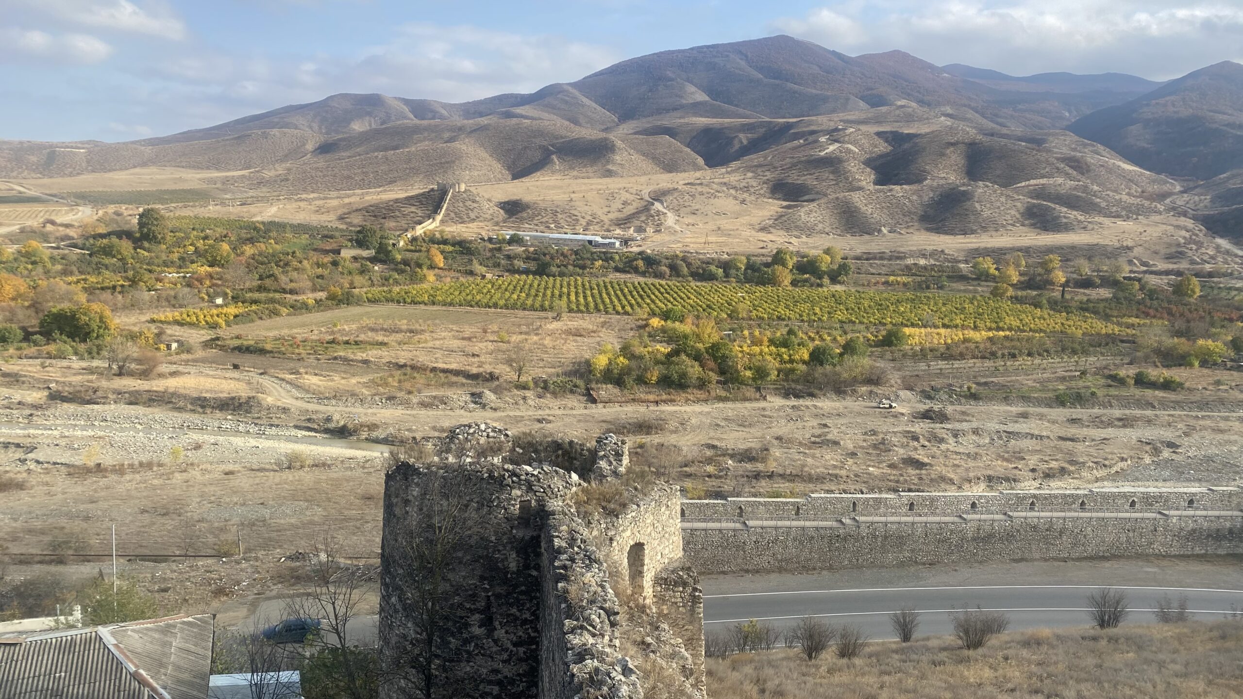The view from the left side of the fortress features the gardens of ...
