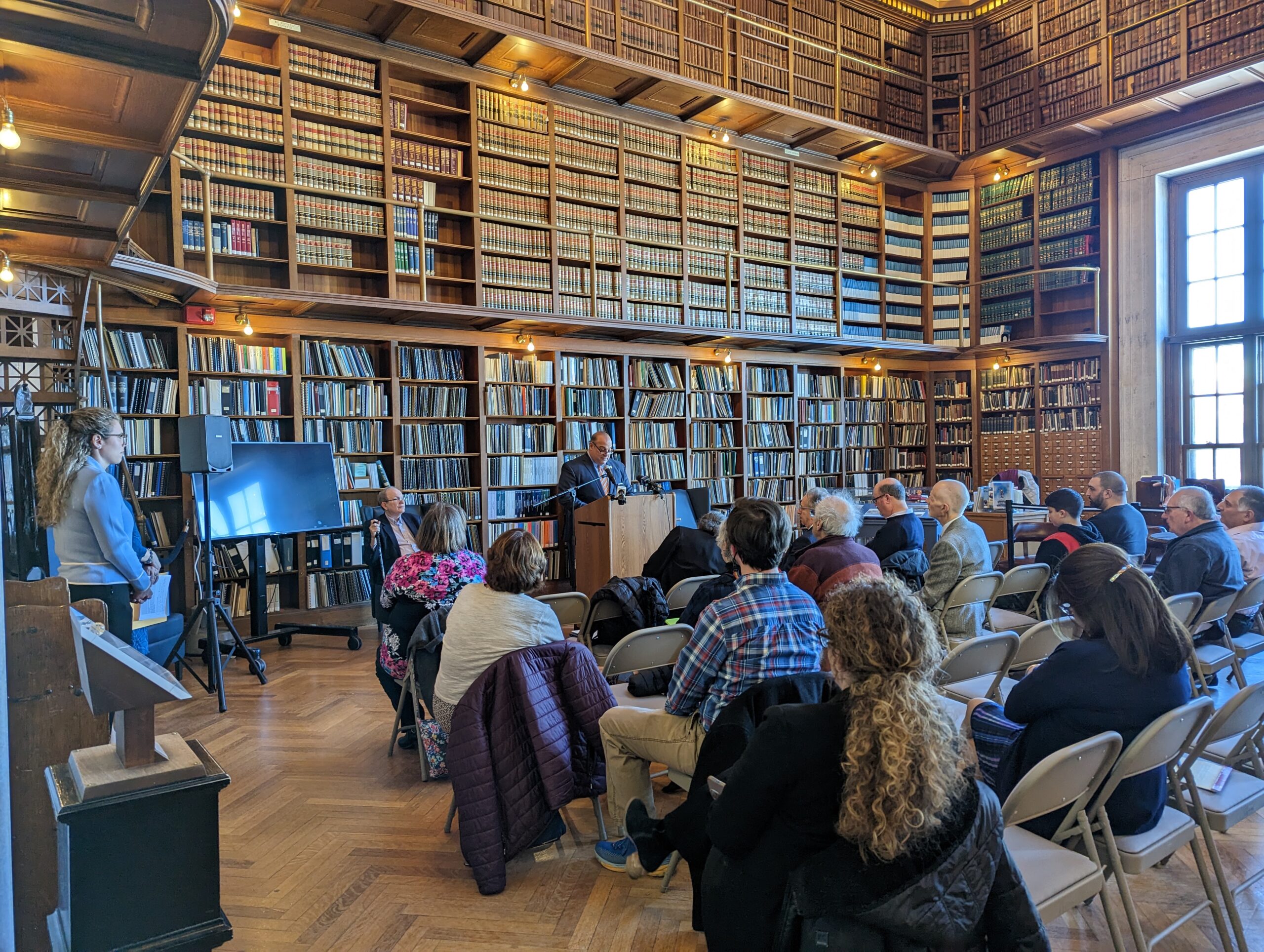 The crowd in the State House Library as Sen. David Tikoian offers ...