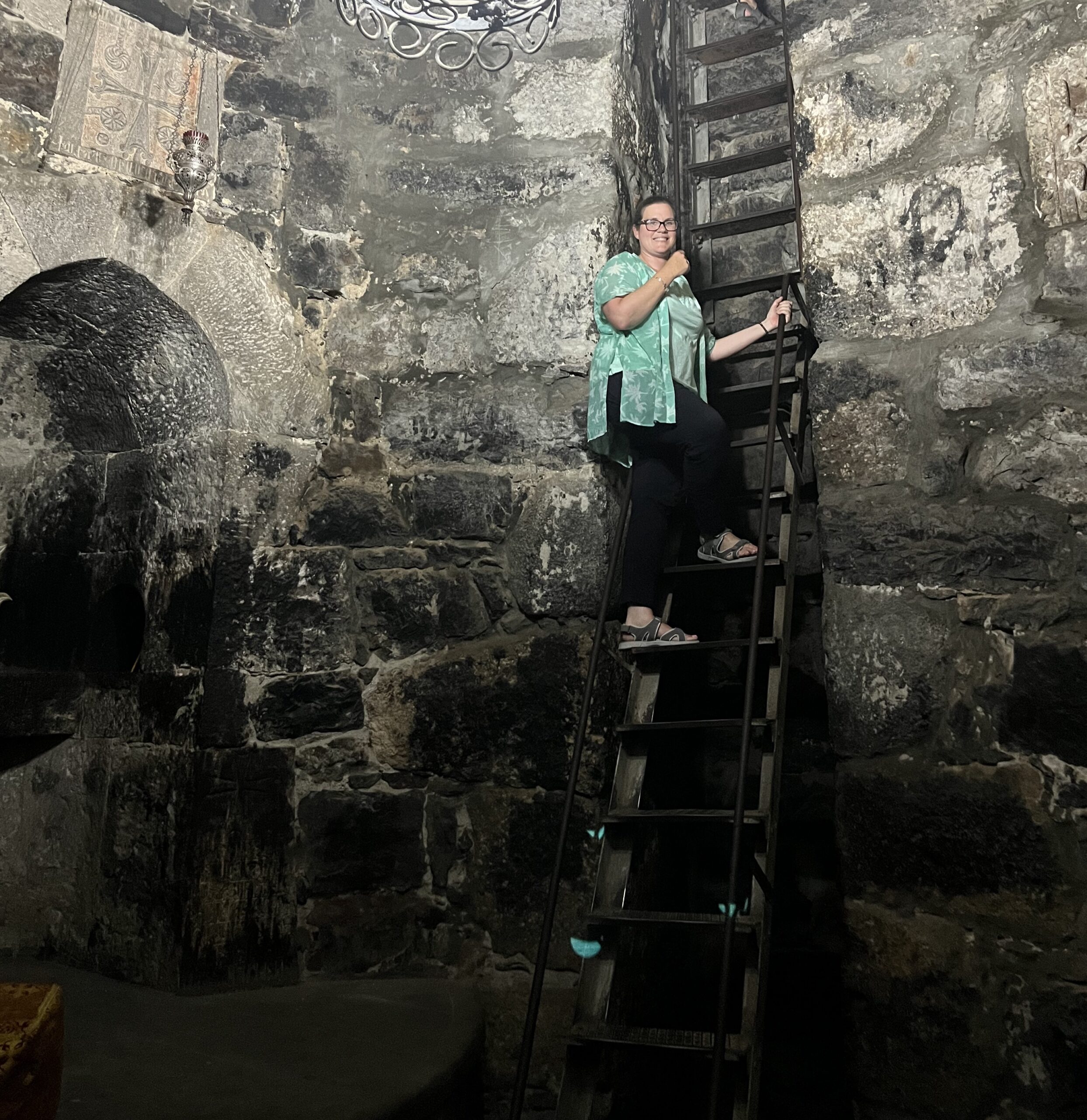 Allison Weller descending Khor Virab - The Armenian Weekly