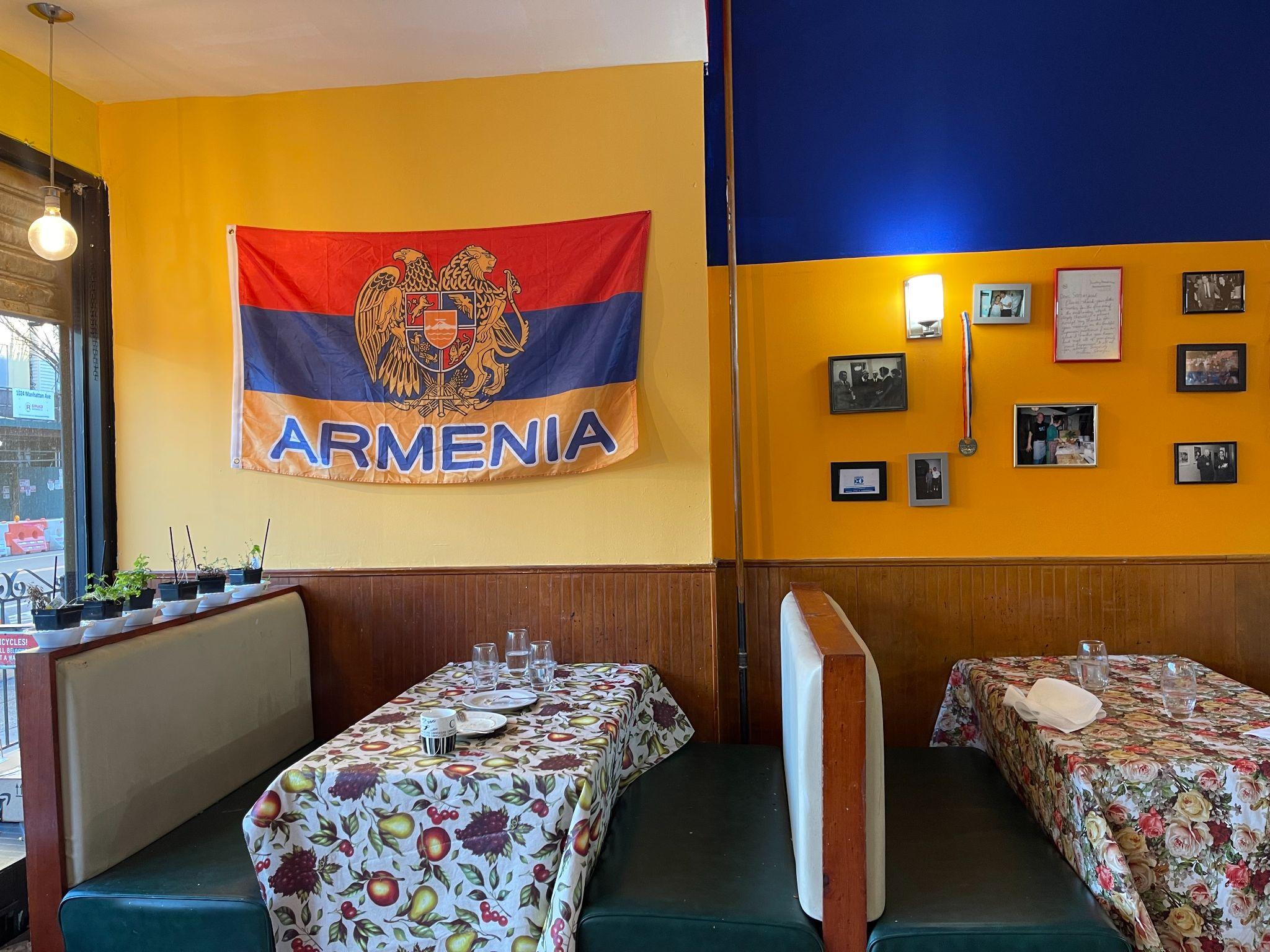 Empty booths at CafÃ© Little Armenia in Greenpoint, Brooklyn - The ...