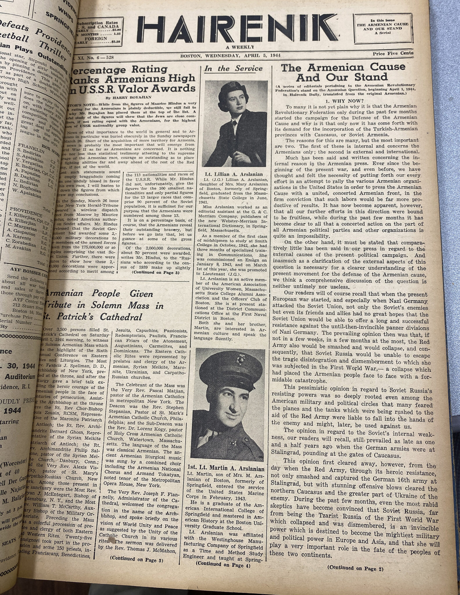 The Armenian Weekly: 90 years of service to the cause of Armenian justice