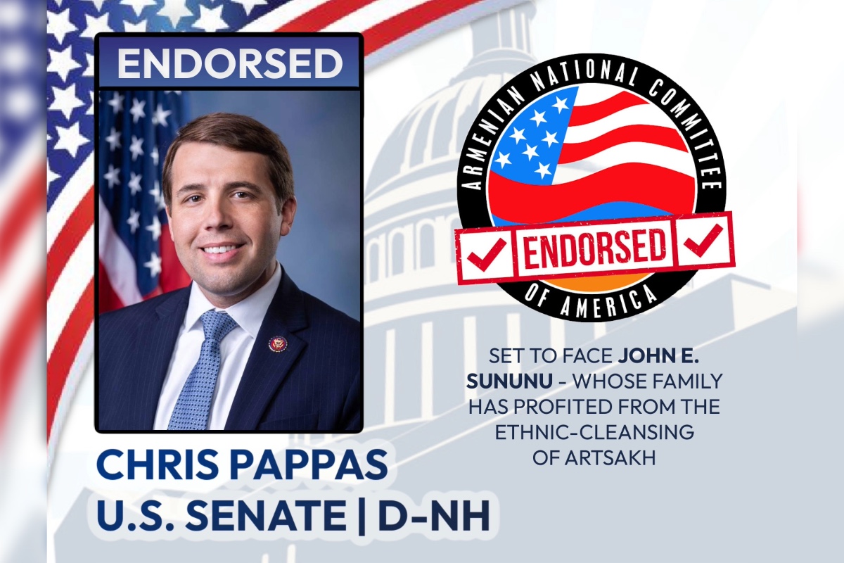 ANCA endorses Rep. Chris Pappas for U.S. Senate in New Hampshire